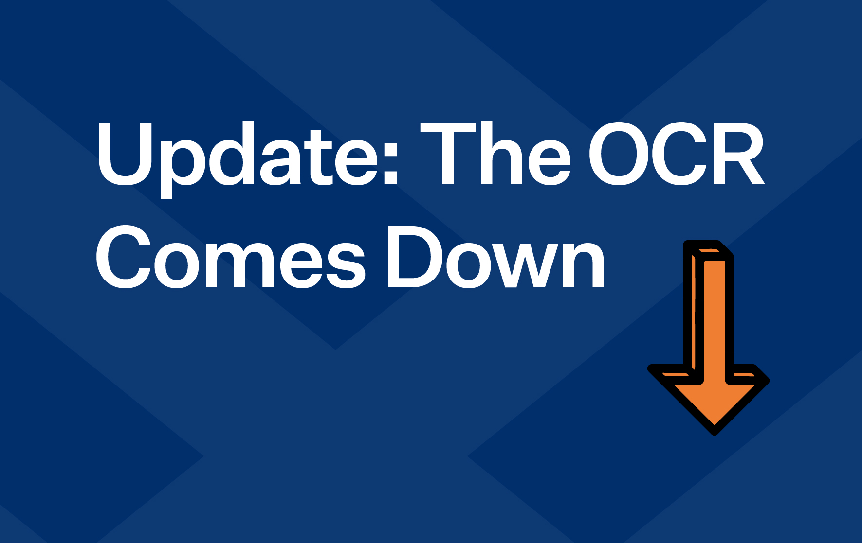 Finally, the OCR comes down! But what does it mean for you? - Tony Mounce
